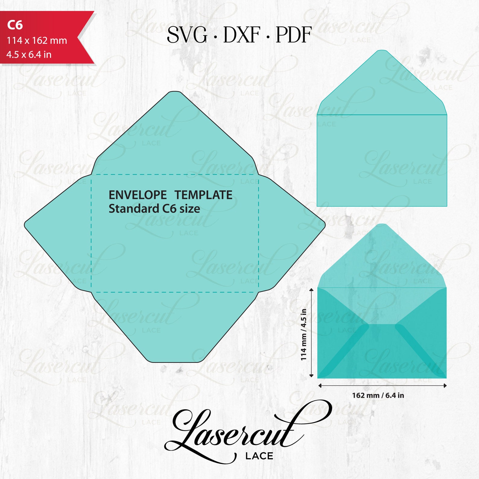 Standard C6 Size SVG Envelope Template Laser Cut Envelope - Etsy