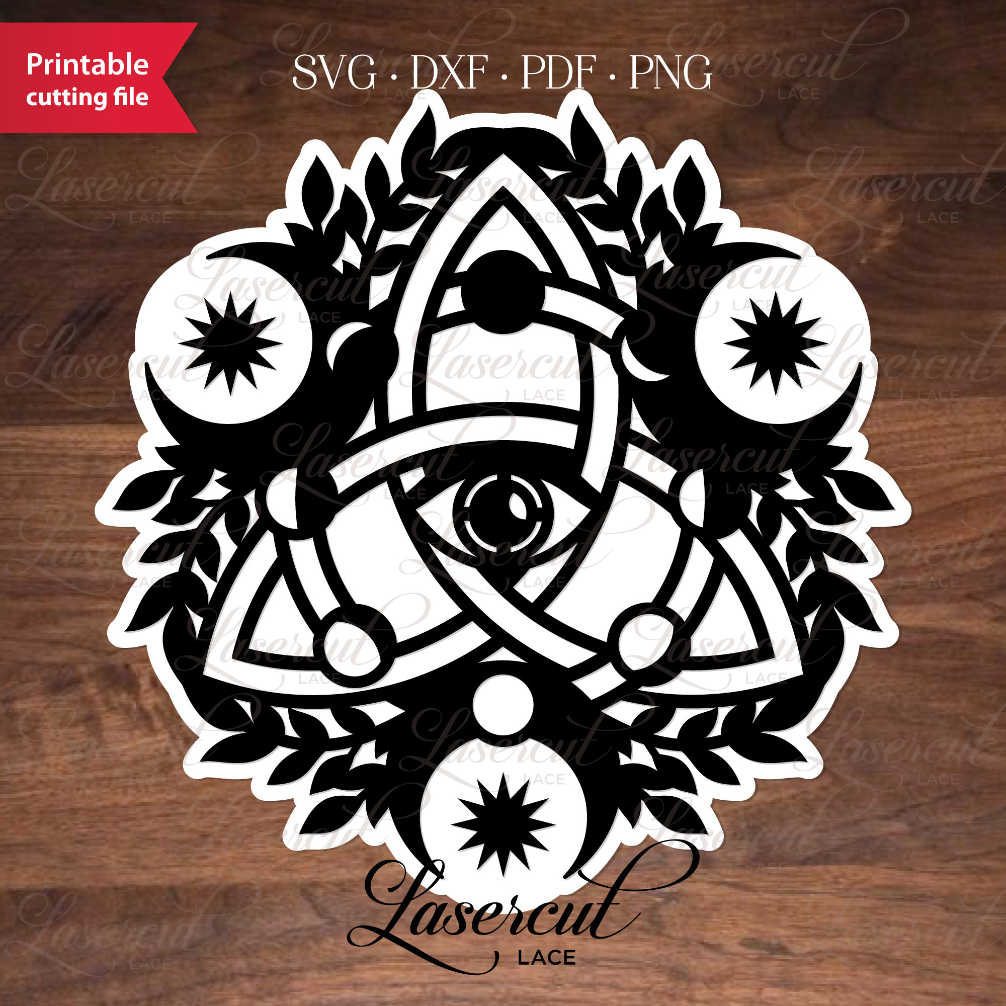 Triquetra Amulet SVG DXF Lasercut File, Celtic Trinity Sign Svg Cut ...