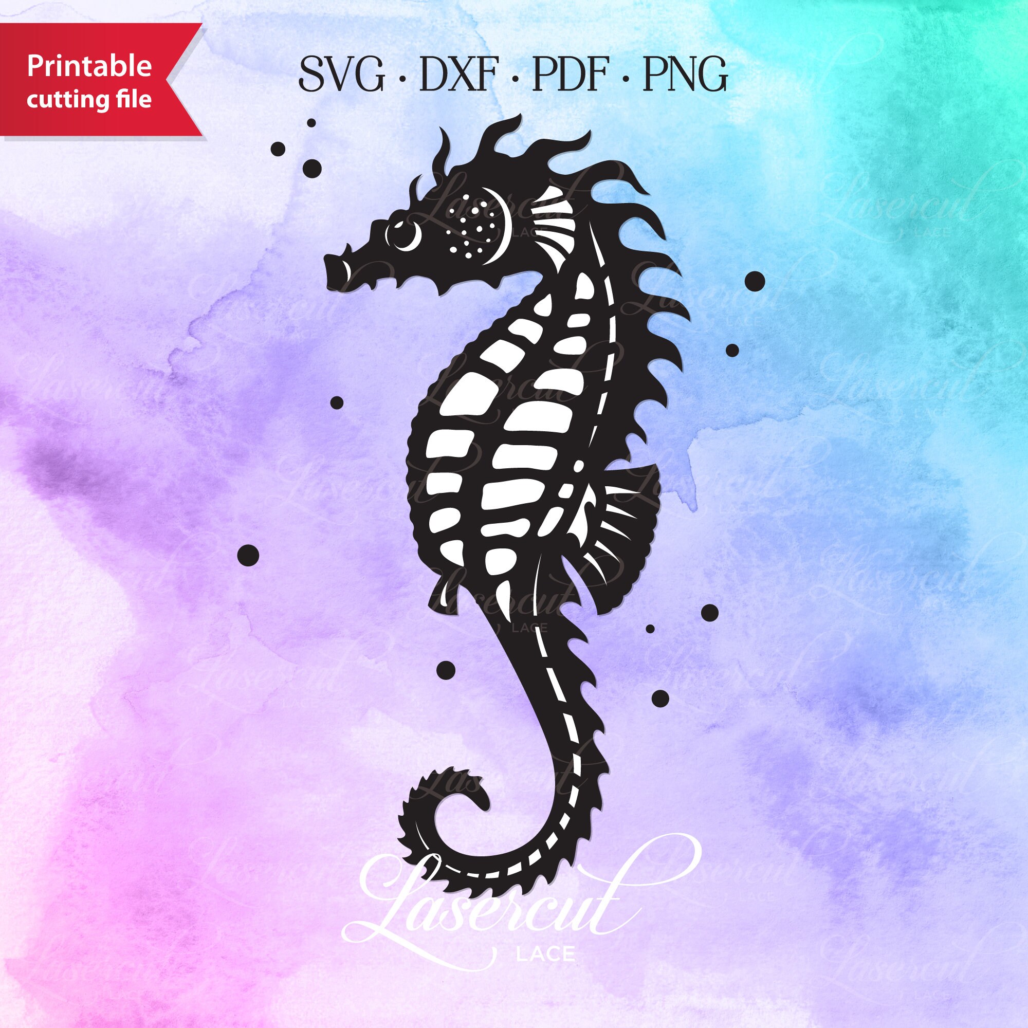 Seahorse SVG Cutting File Sea Life Lasercut Template Ocean - Etsy