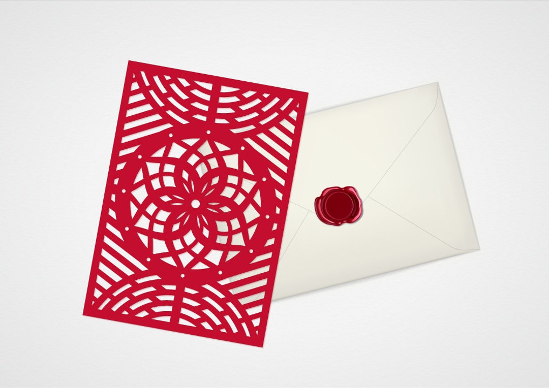 SVG DXF Digital Vector Template for Laser Cut Card, 5x7" Size, Papercut ...