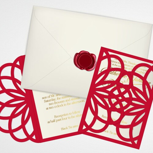 Invitation SVG Card Template for Cricut and Silhouette Cameo - Etsy