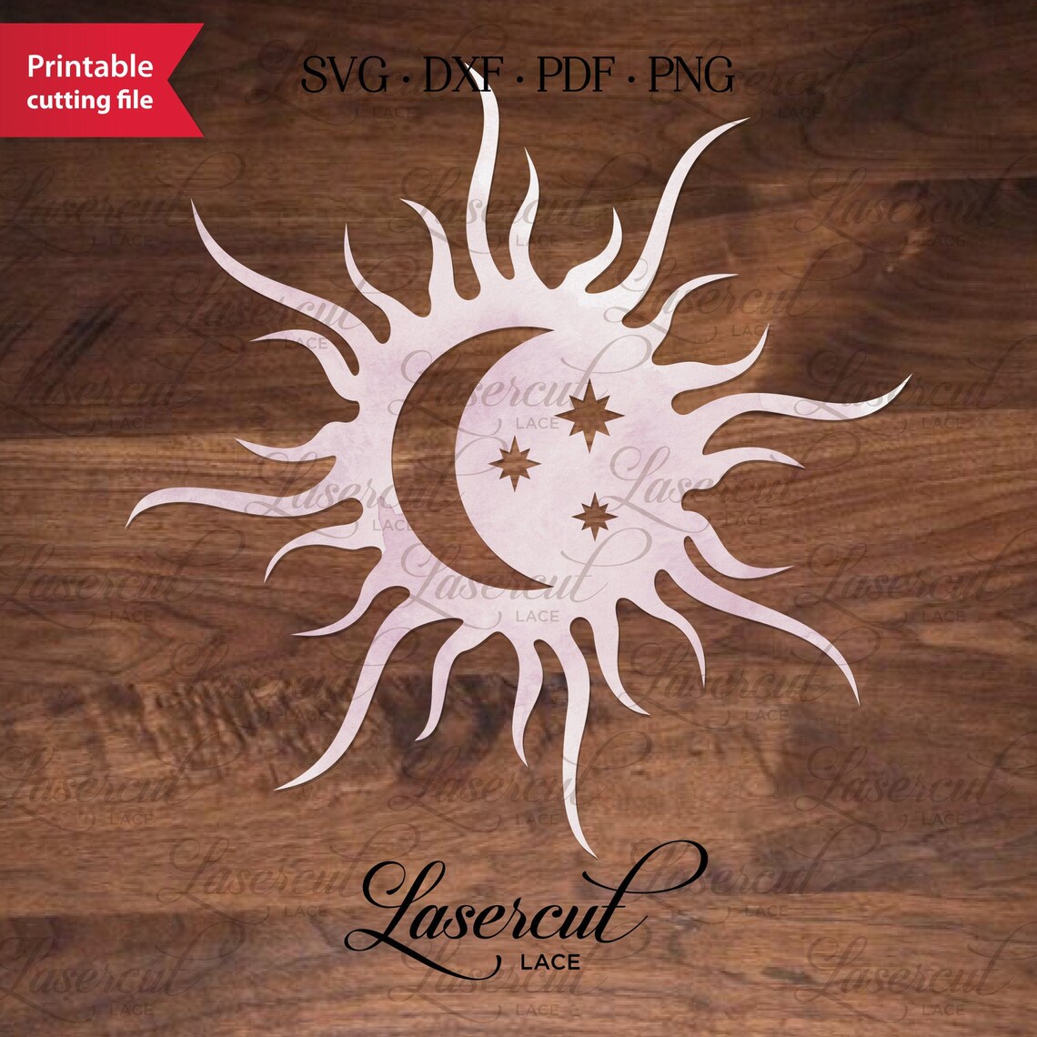 Sun Moon and Stars Celestial Svg Cut File Mystical Sun and | Etsy