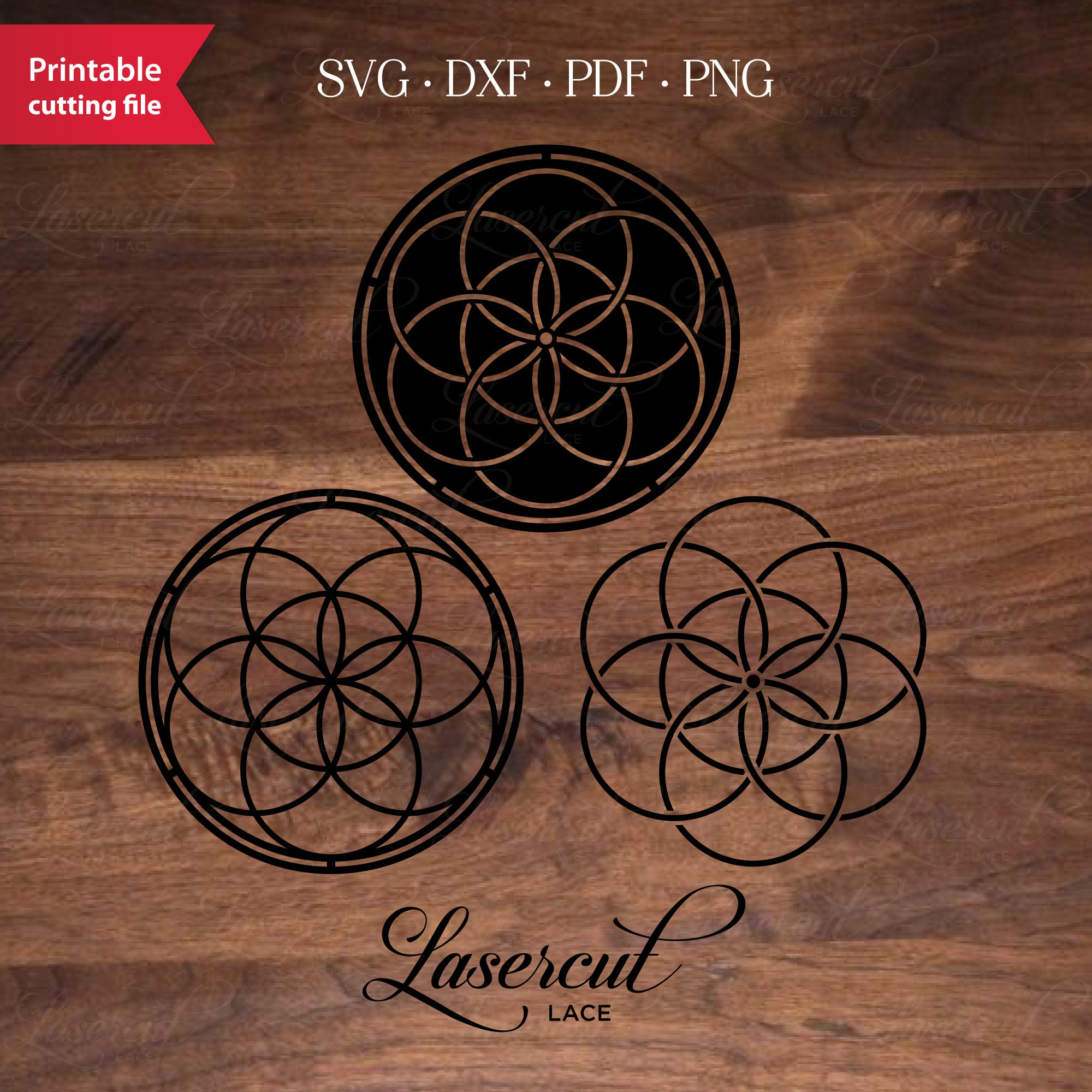 Seed of Life SVG, Sacred Geometry Stencil Design Dxf, Sacred Symbol ...