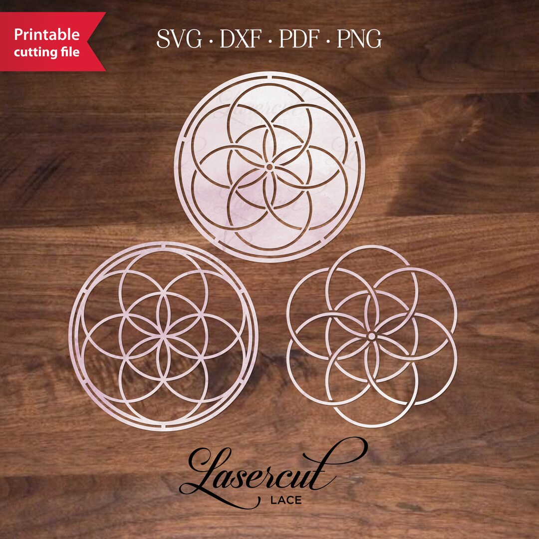Seed of Life SVG, Sacred Geometry Stencil Design Dxf, Sacred Symbol ...