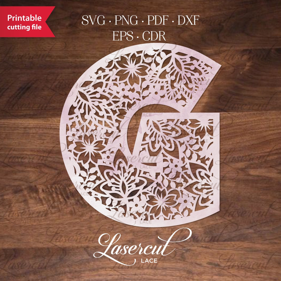 Lasercut letter G monogram svg cut file letter intial floral | Etsy