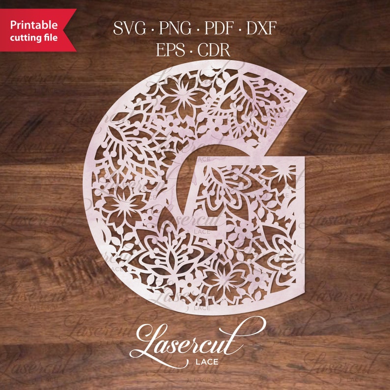 Lasercut Letter G Monogram Svg Cut File Letter Intial Floral - Etsy