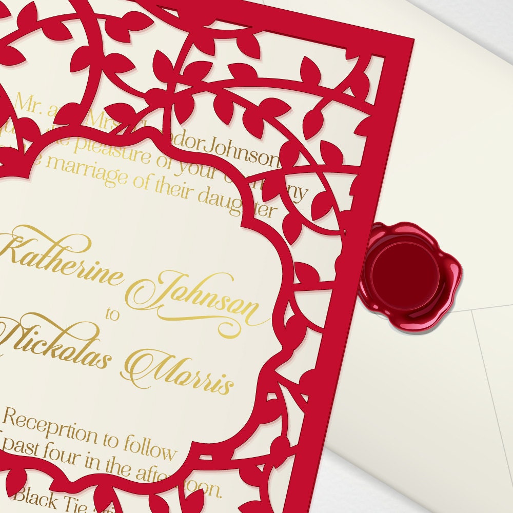 SVG Laser Cut Wedding Invitation Template Save the Date for - Etsy