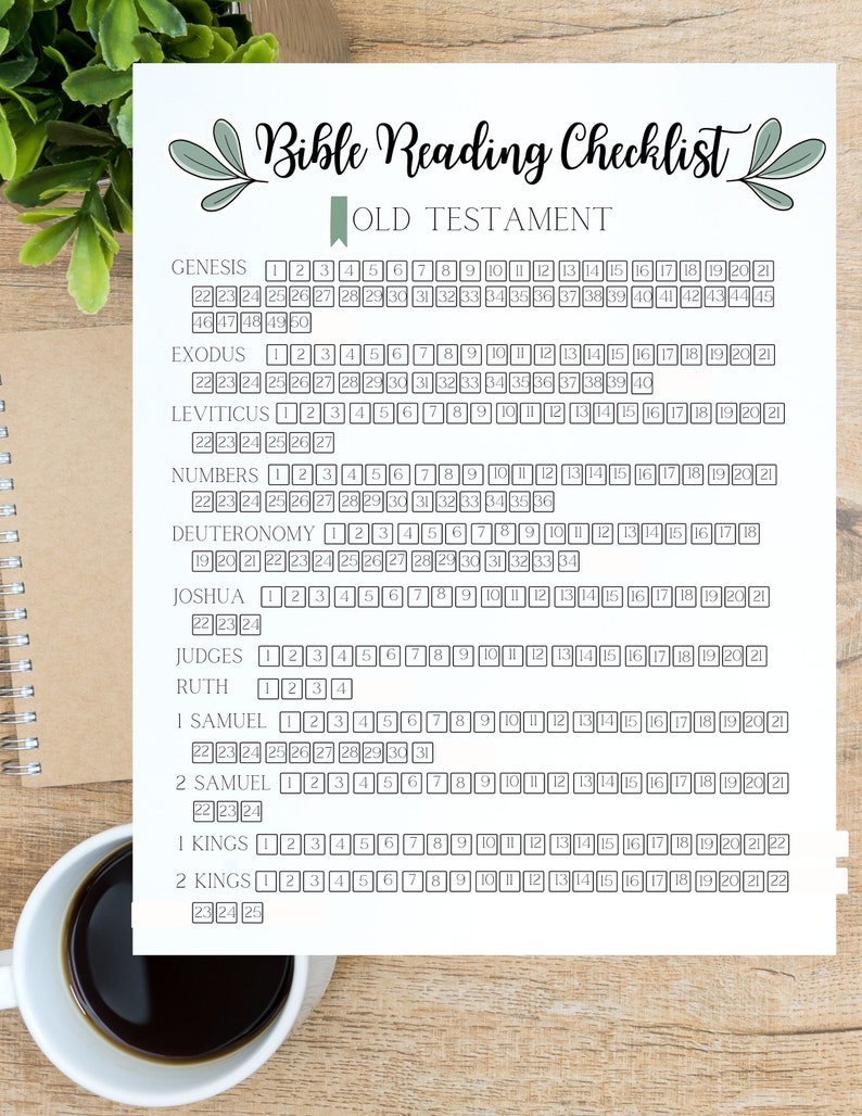 Bible Reading Checklist, Bible Study - Etsy