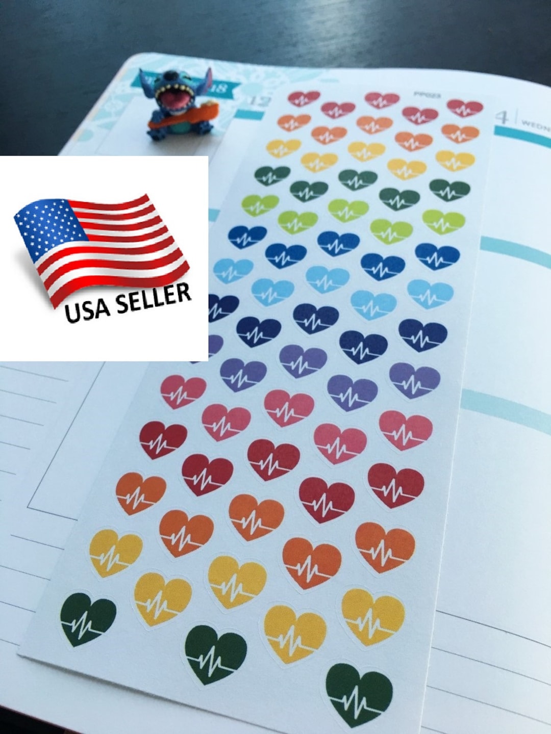 Heartbeat Planner Stickers: Colorful Doctor Appointment Stickers - Etsy