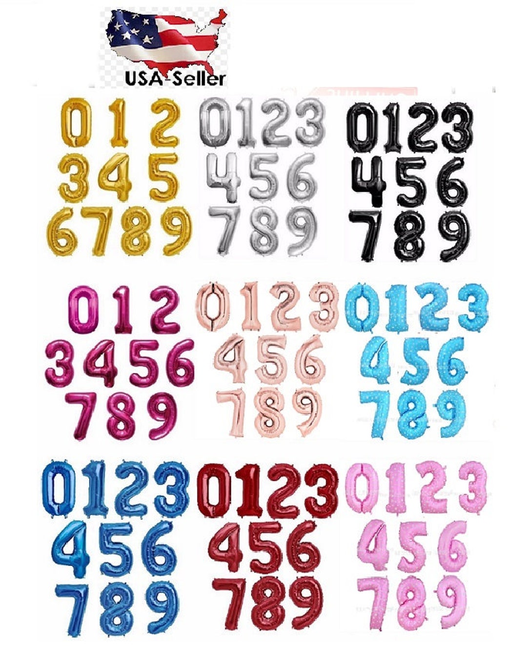 16"/26" Number Foil Balloons - Create Your Number - US Seller - Etsy