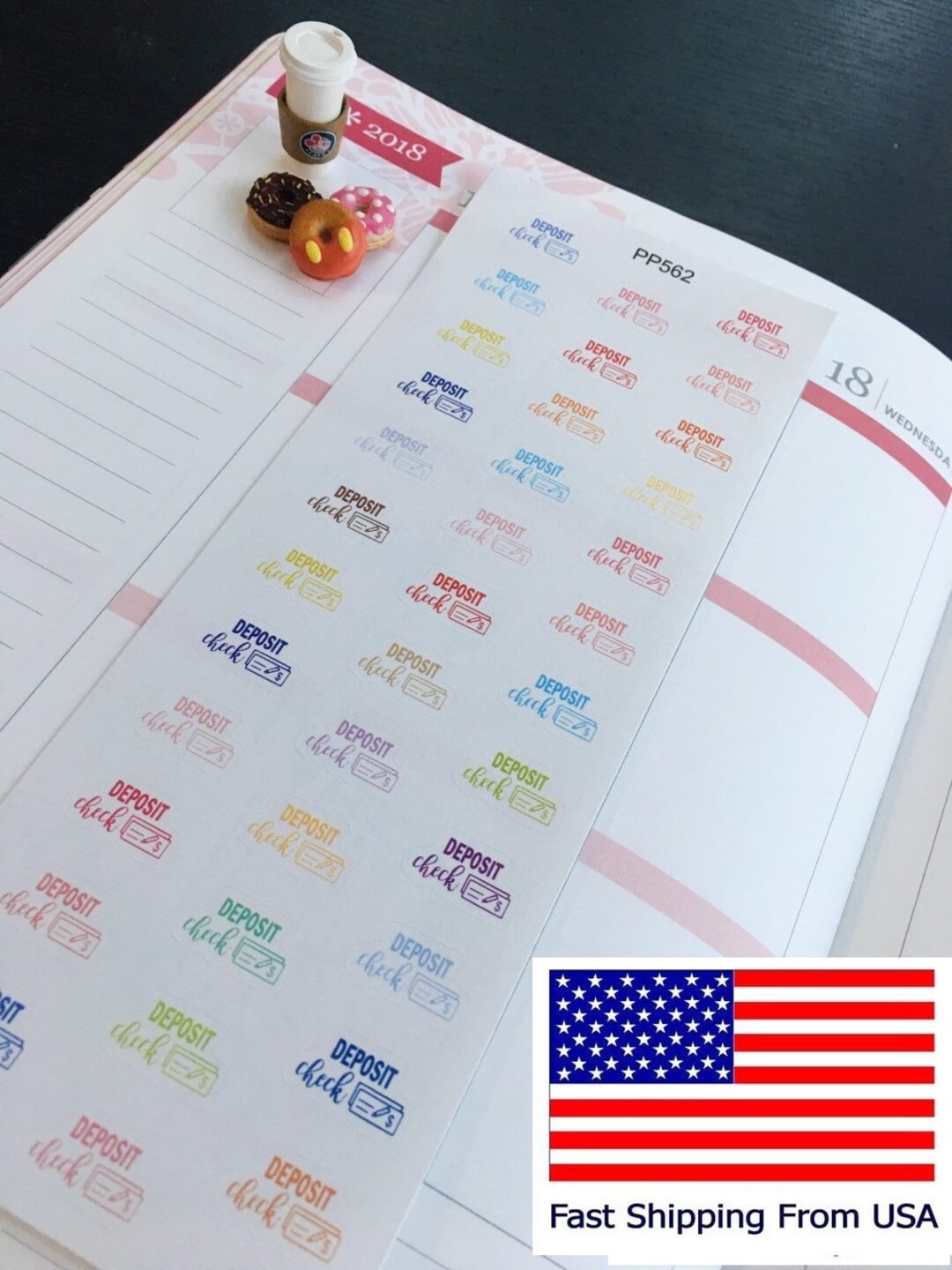 S-562-- Deposit Check, Bank Deposit, Bank, Money, Saving: Planner ...