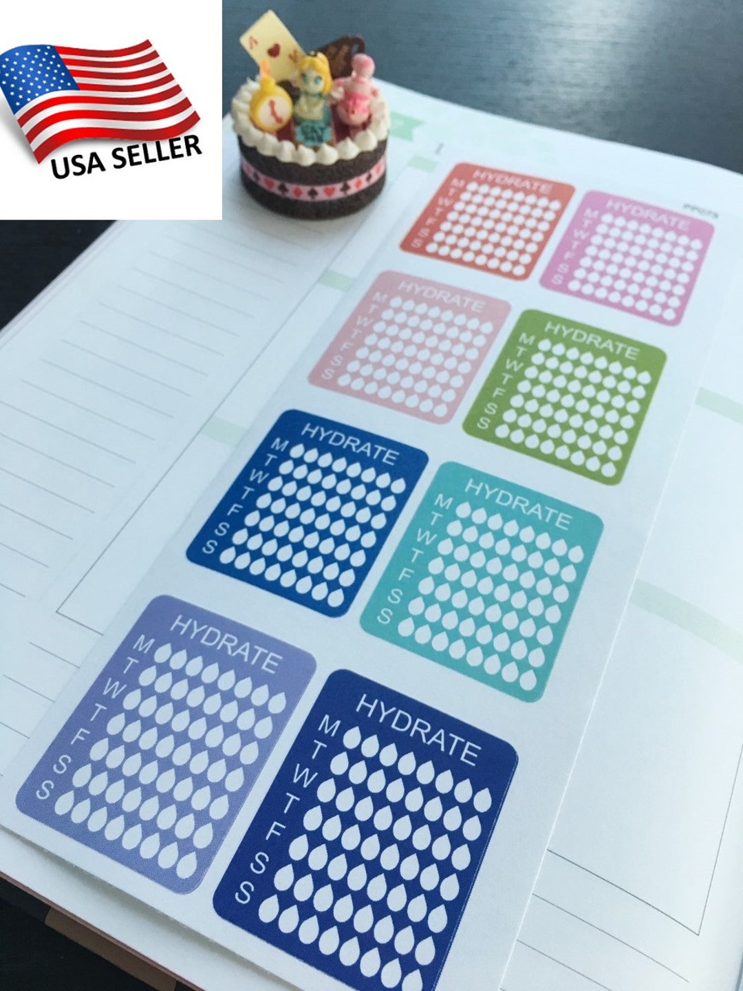 S075 -weekly Hydrate Checklist,daily Hydration Tracker,drinking,water ...