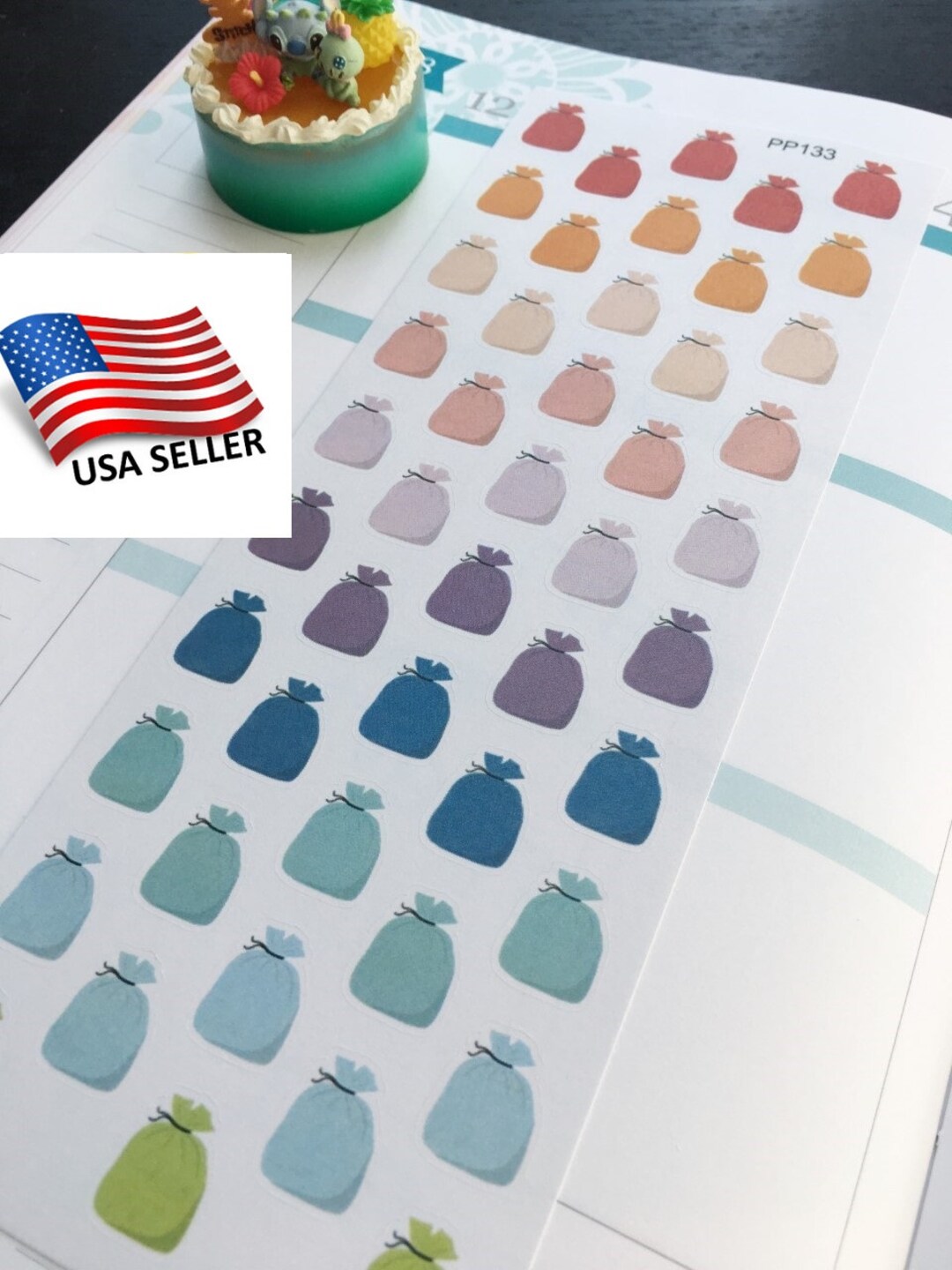 S-133 -recycle Bags,trash Day, Recycle Bin, Recycling: Planner Stickers ...