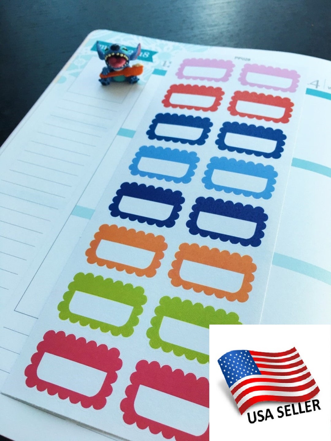 Scalloped Half Box Planner Stickers: Erin Condren, Plum Paper, Filofax ...