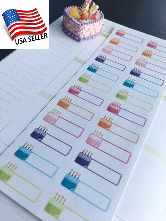 Birthday Birthday Cake Party Planner Stickers Perfect 4 - Etsy