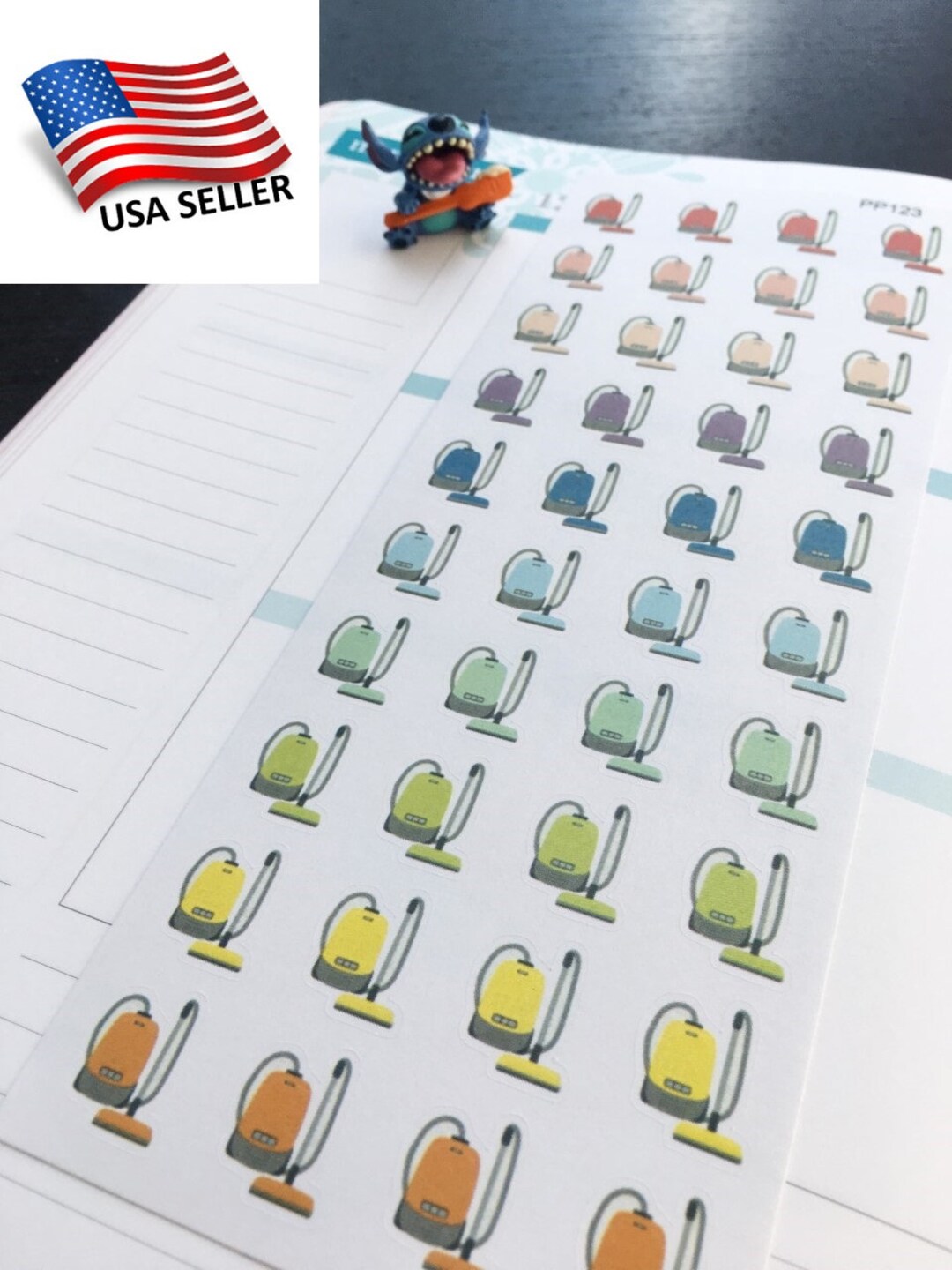 Vacuum Cleaner Planner Stickers: Cleaning Chore Stickers - Etsy