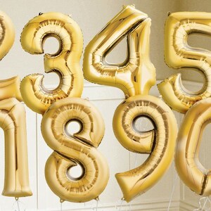 26" Gold Number Foil Balloons-create Your Number,graduation Balloons ...