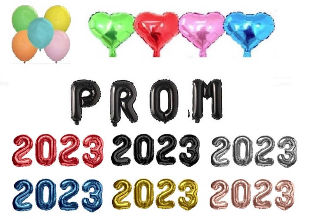 A prom 2023 Foil Balloon Free 5 Latex Balloons - Etsy