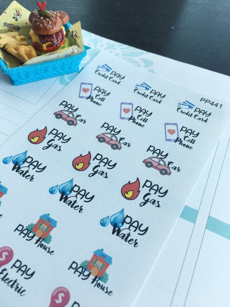 Pay Monthly Bill, Car Payment, Utility Payment Planner Stickers ...