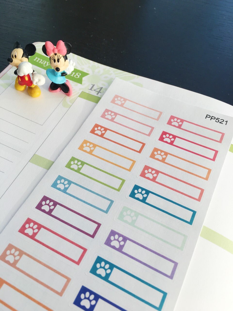 Paw Print Heart Meal Fillable Check Box Tracker: Planner - Etsy