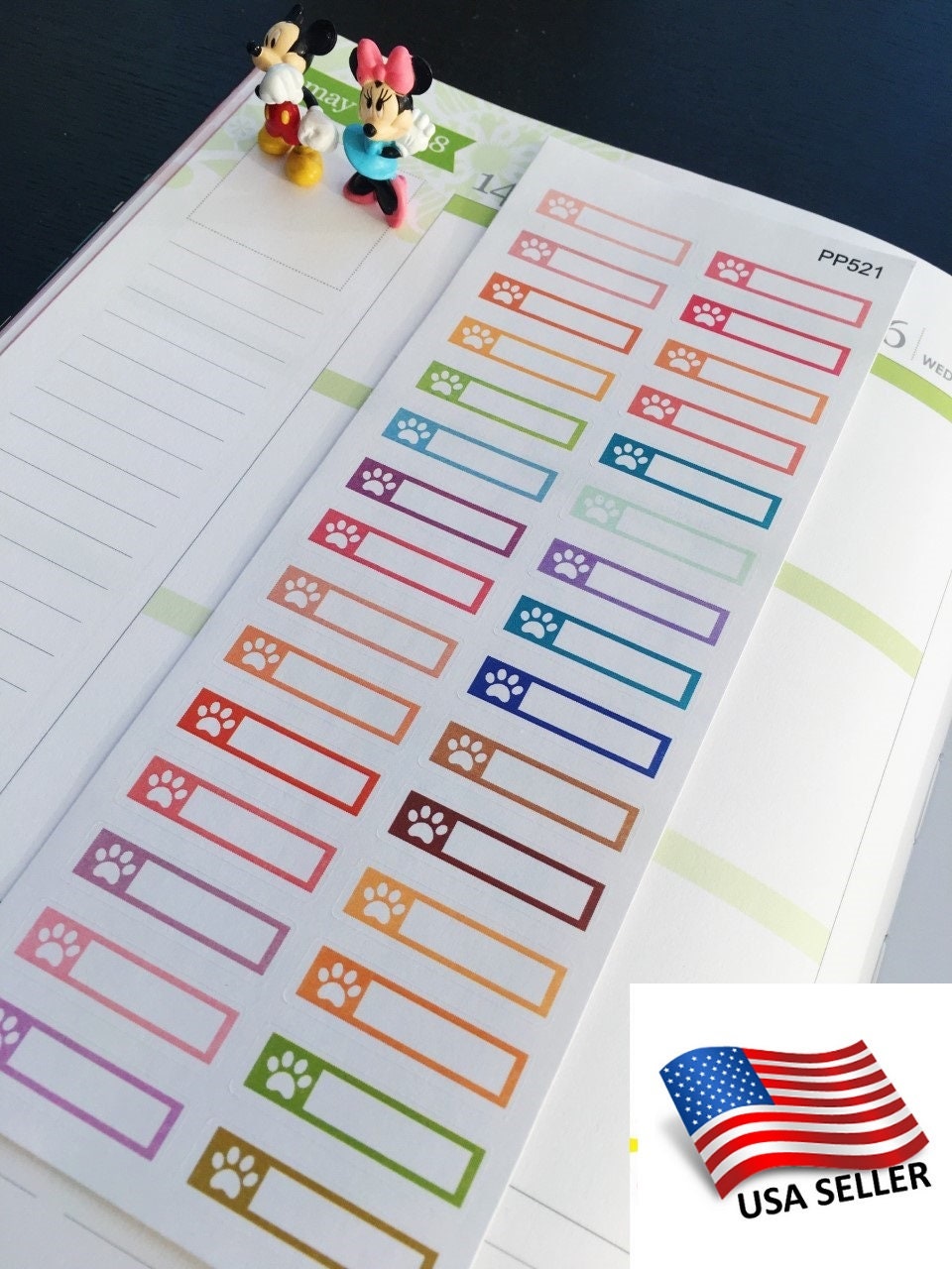 Paw Print Heart Meal Fillable Check Box Tracker: Planner - Etsy