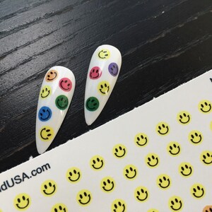 Smiley Water Slide Nail Decals | Nail Art | Colorful Nail Decals | Cute ...