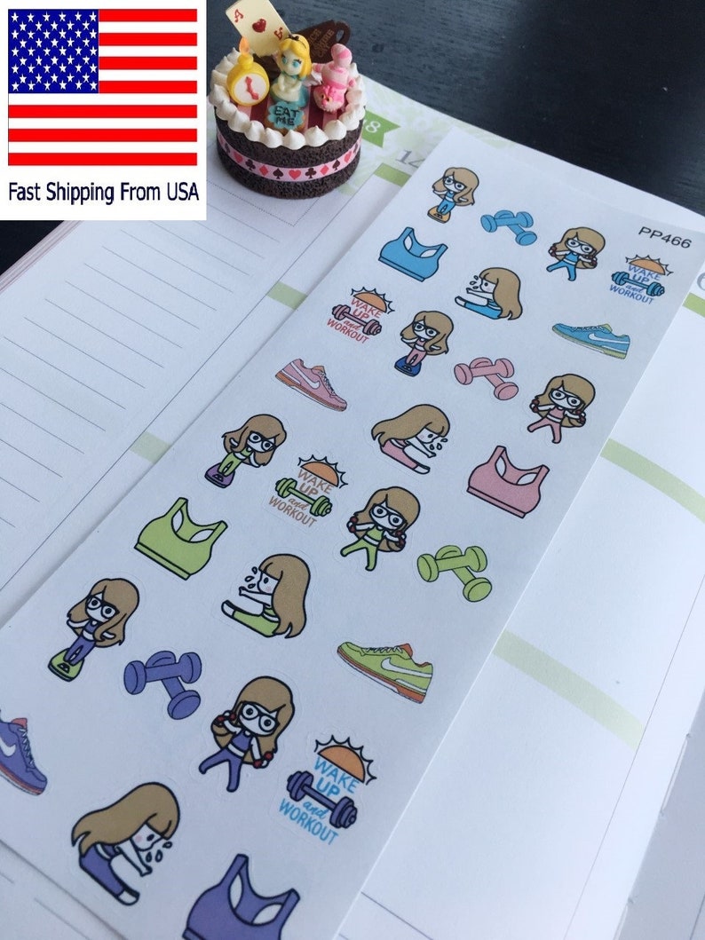 Gymnastic Gym Sport Loss Weight: Planner Stickers | Etsy