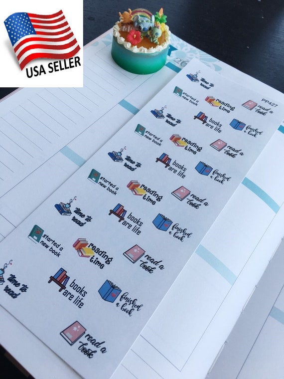 Open Books Reading Reading Time Studying Planner Stickers: - Etsy