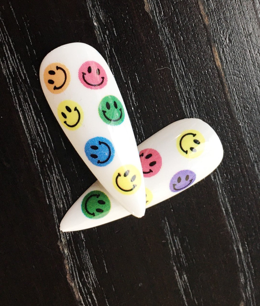 Smiley Water Slide Nail Decals | Nail Art | Colorful Nail Decals | Cute ...