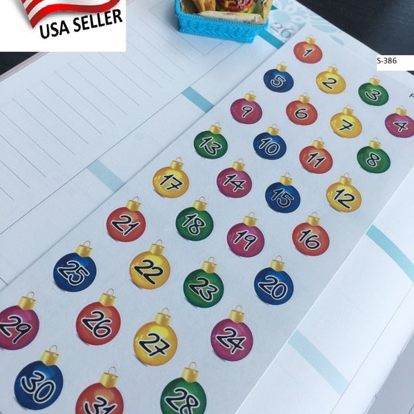 Christmas Countdown Stickers - Etsy