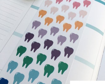 Cheeky Stickers Dental School Tooth Planner Sticker Lilac - Etsy