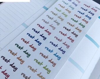 Rest Day Stickers | Etsy