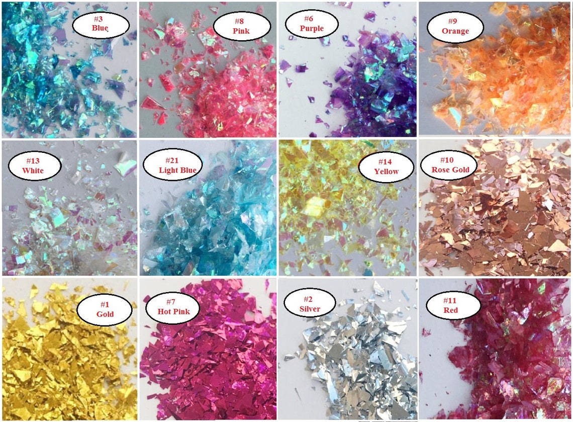 Holographic Mylar Glitter Flakes: Iridescent Nail Art, Resin Crafts - Etsy