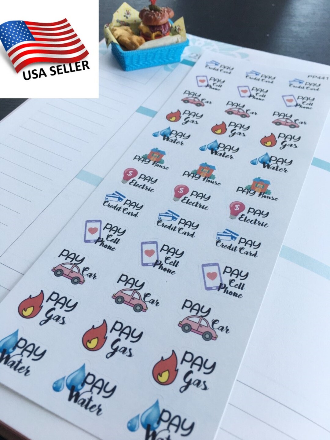 Pay Monthly Bill, Car Payment, Utility Payment Planner Stickers ...