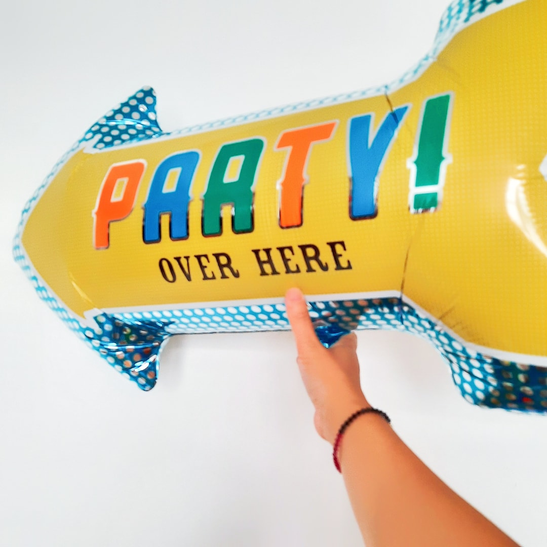 36" Party Over Here Arrow Balloons Birthday Party Decorations Baby ...