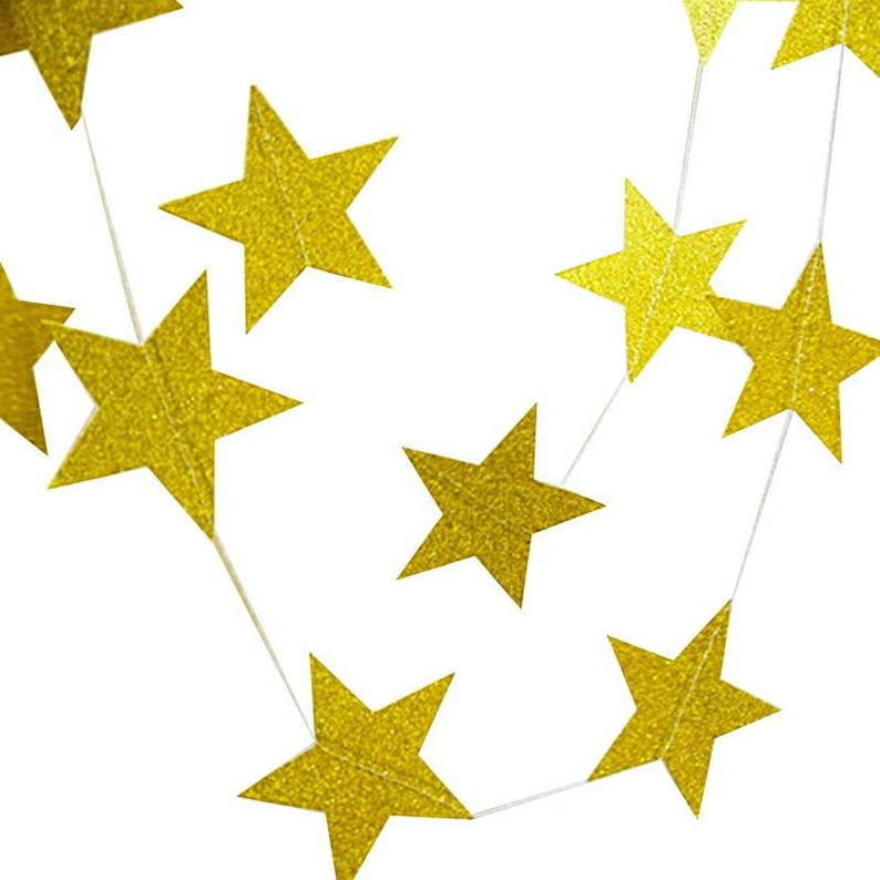 Gold Paper Garland Star Garland Star String Banners Wedding - Etsy