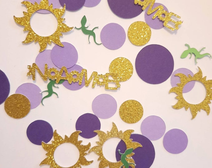 100 Tangled Party Table Confetti| Name Rapunzel Party Decoration ...