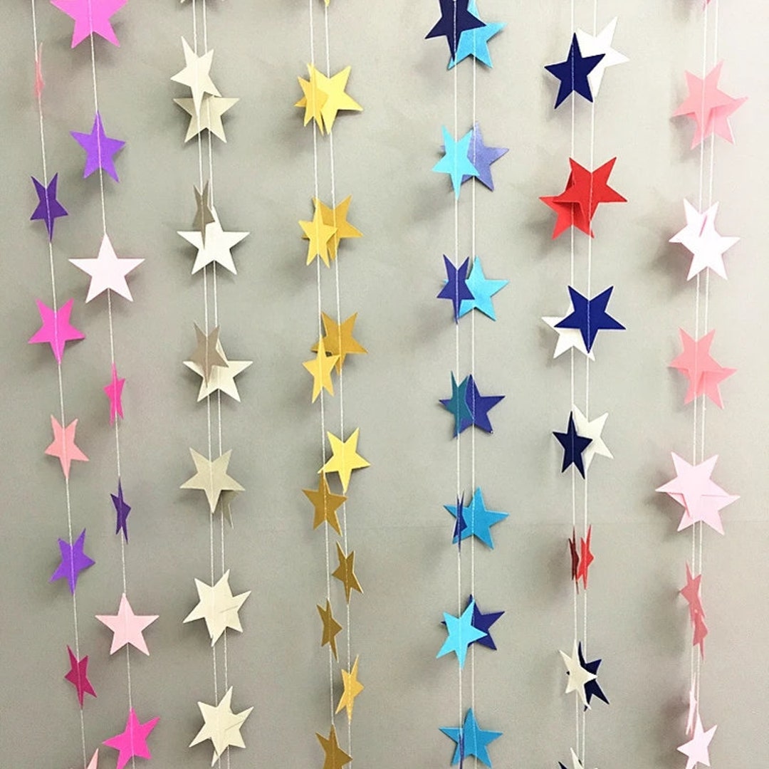 Gold Paper Garland, Star Garland, Star String Banners, Wedding Banner ...