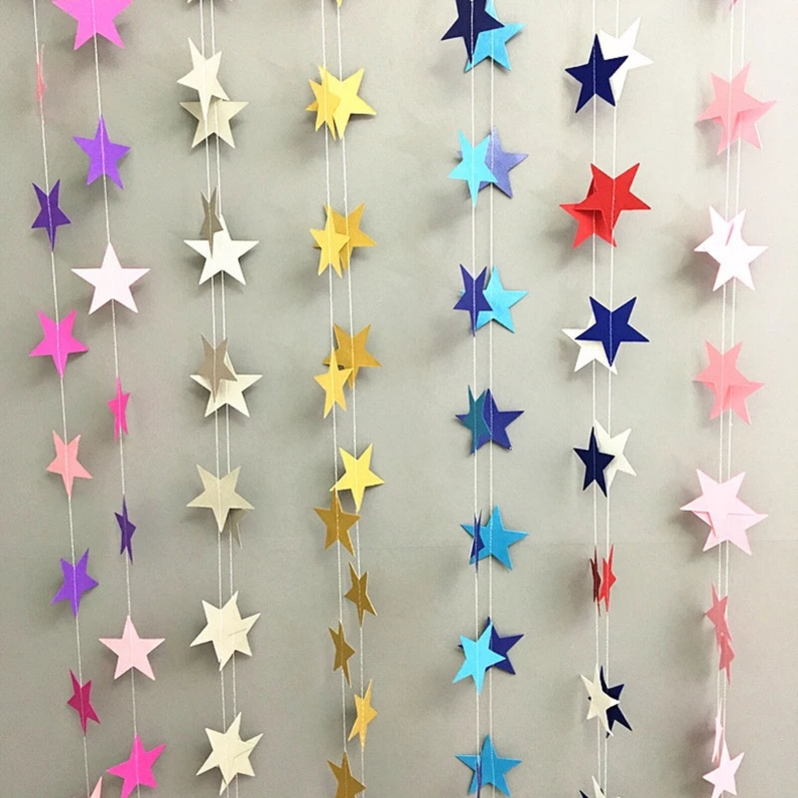 Gold Paper Garland Star Garland Star String Banners Wedding - Etsy