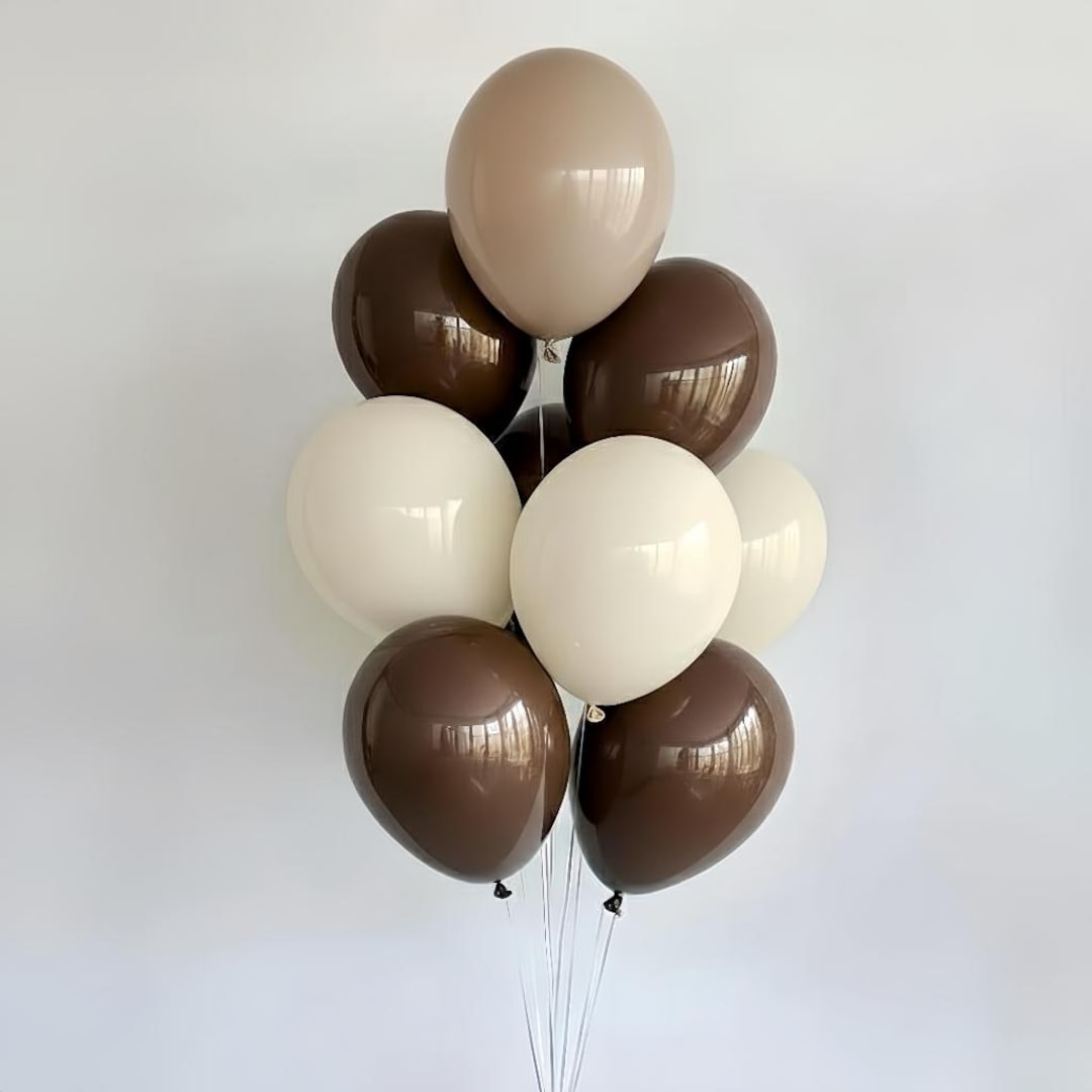 Coffee Cocoa Brown Balloon Bouquet Boho, Neutral Party Balloons for ...