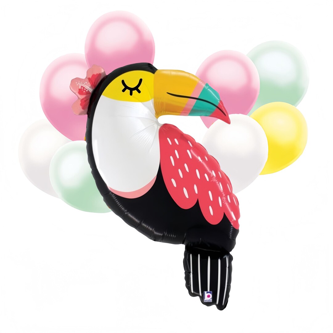 Toucan Balloon Bouquet: Tropical Jungle Party Decor, 9pcs - Etsy