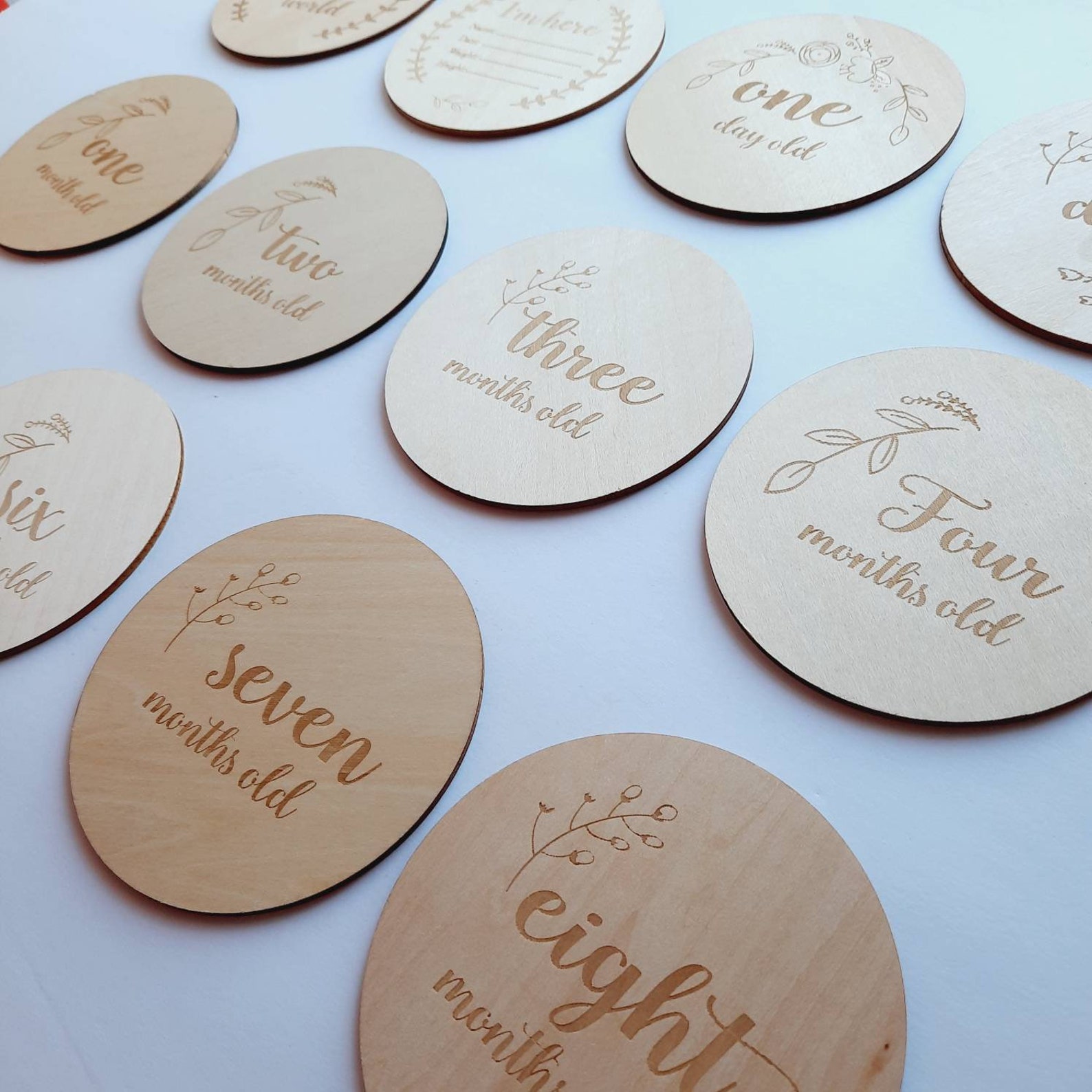 16pcs Baby Rustic Wood Month Milestones Botanical Theme 1-12 - Etsy
