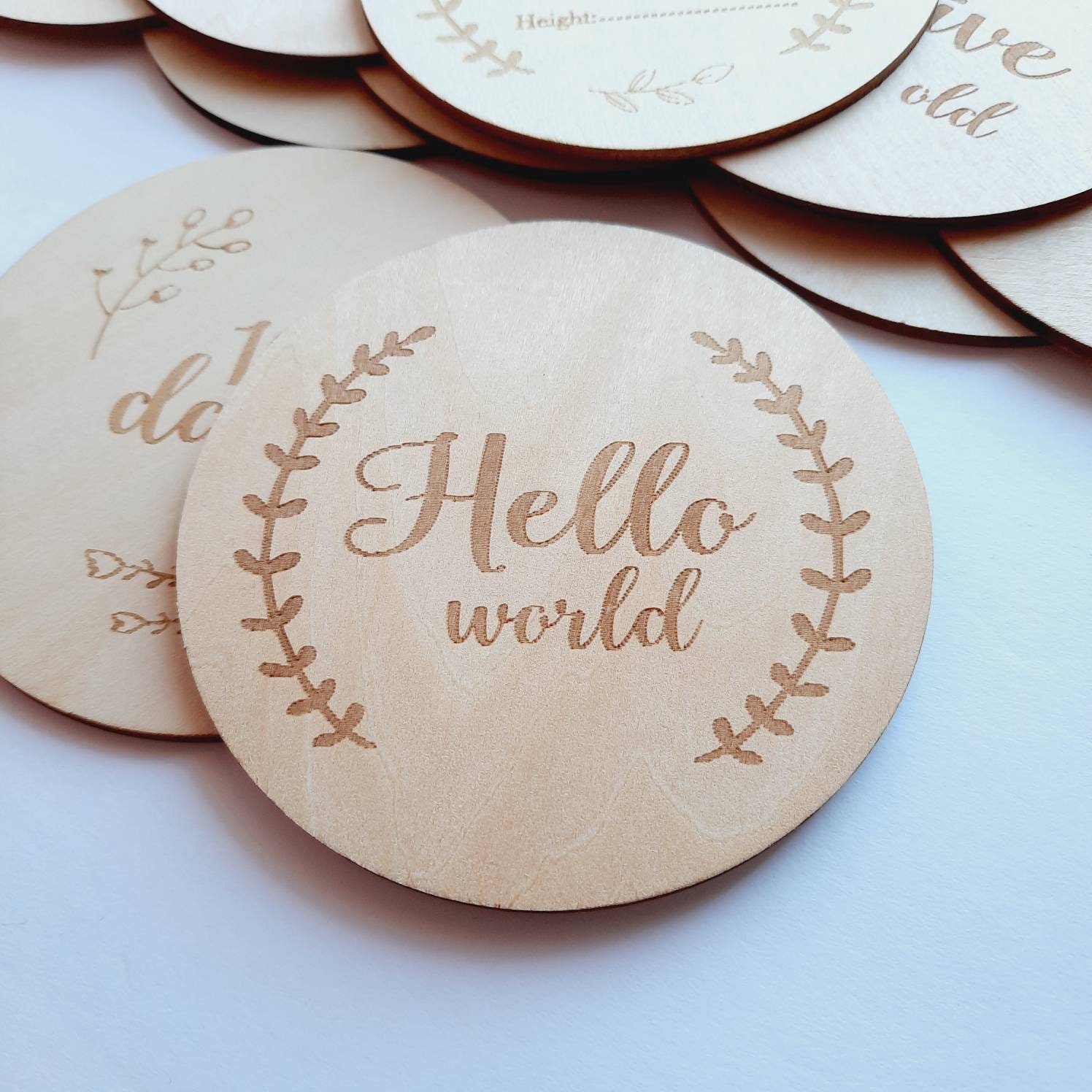 16pcs Baby Rustic Wood Month Milestones, Botanical Theme 1-12 Month ...