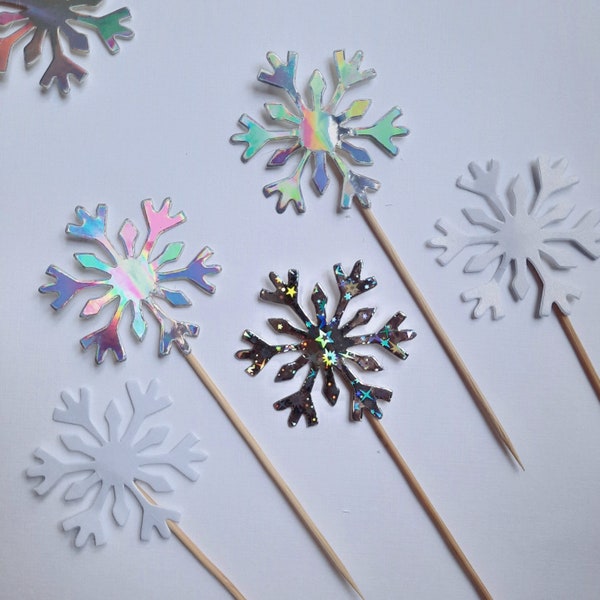 Snowflake Cupcake Toppers - Etsy