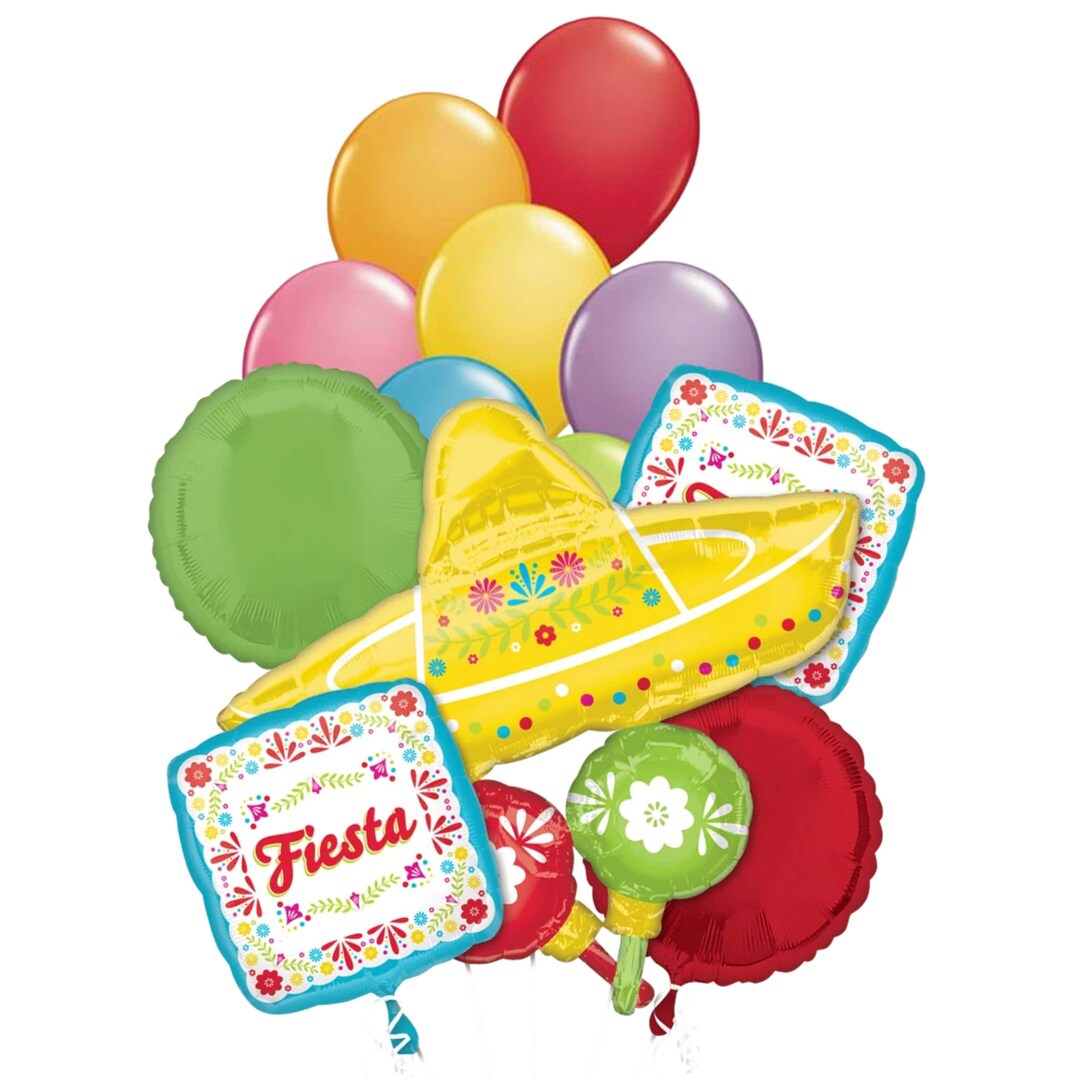 Fiesta Party Balloon Bouquet Taco Party Decorations Fiesta Party ...