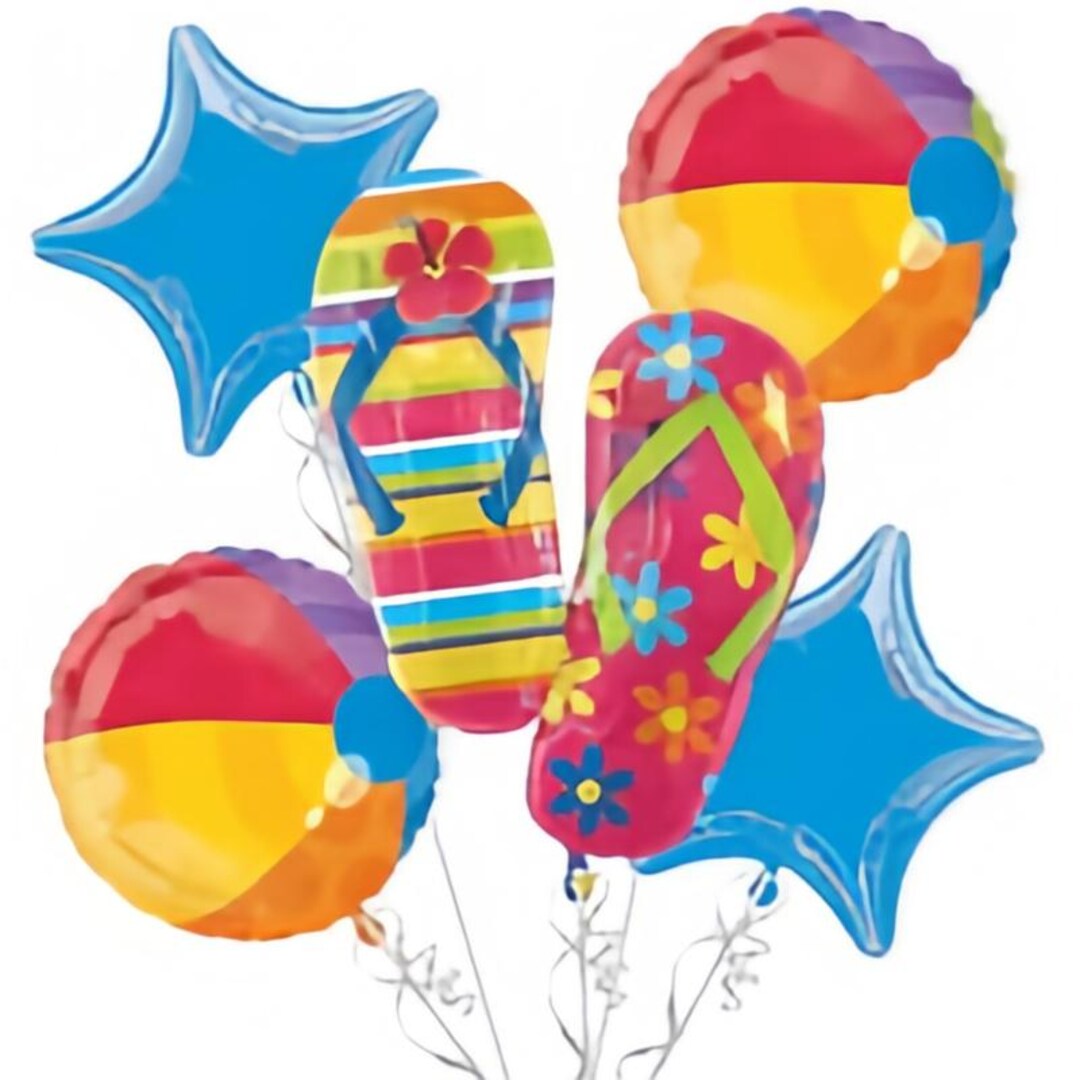 Summer Beach Balloon Set, Flip Flop Balloons, Pool Party Decor ...