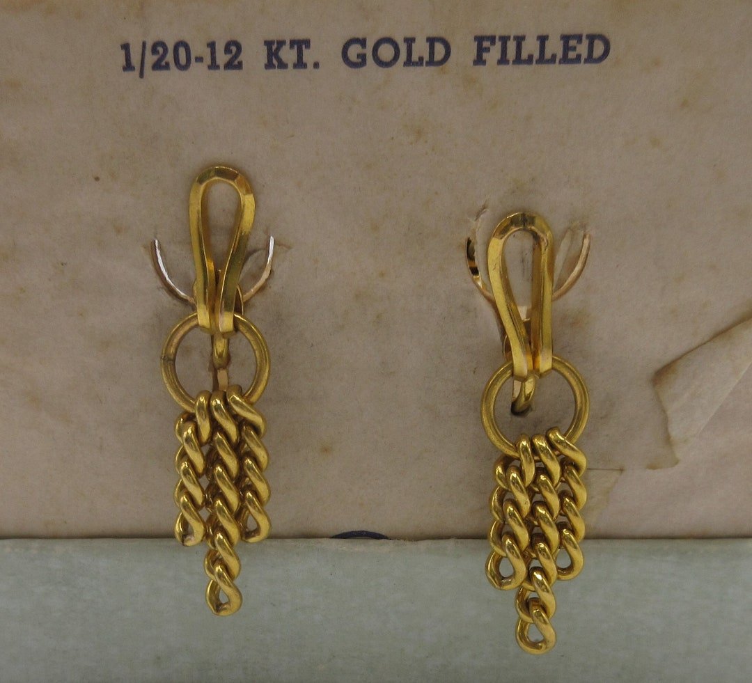 Vintage Signed and Marked 1/20 12K Gold Filled Screw Back Earrings - Etsy