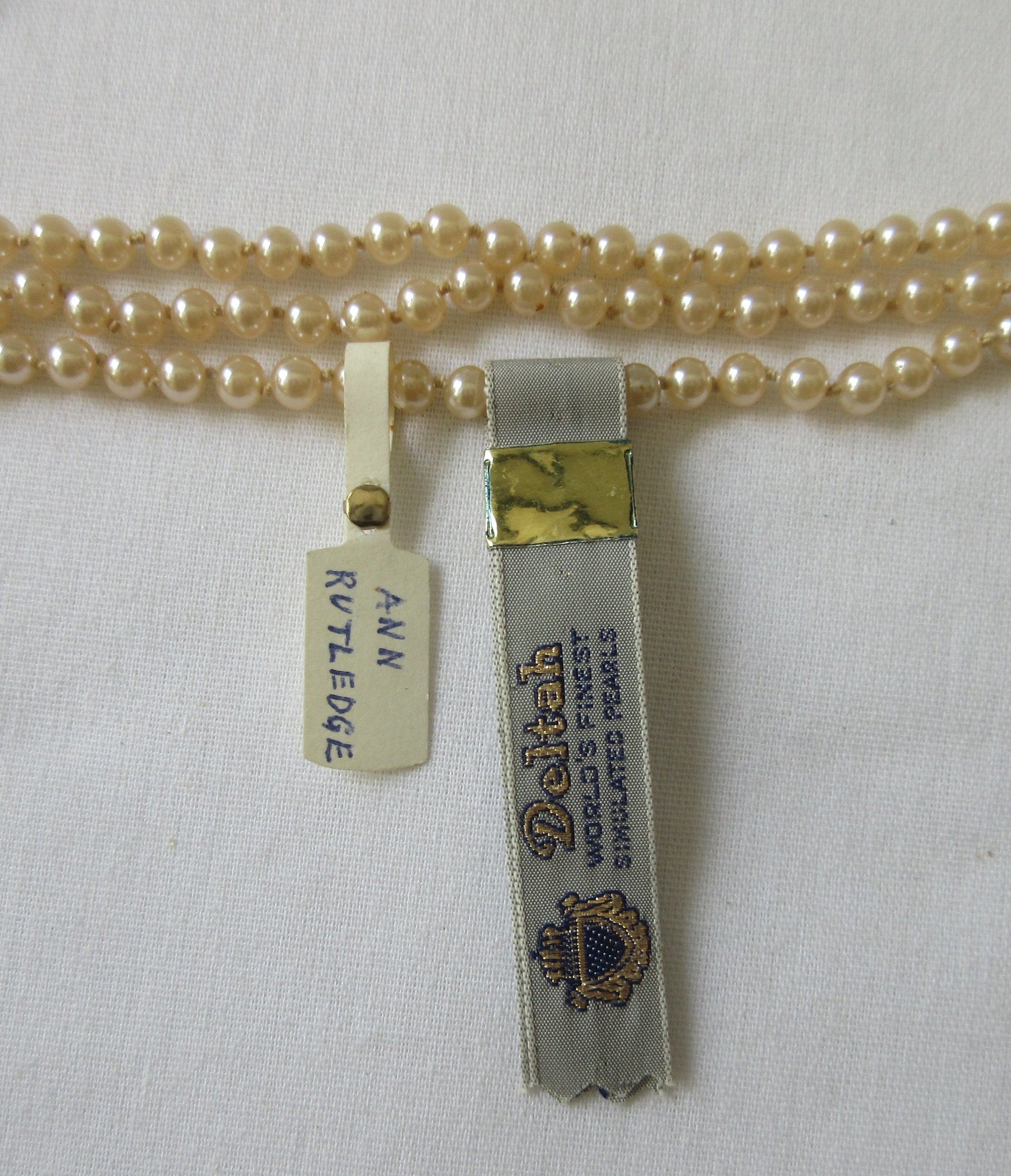 Vintage Deltah Faux Pearls Triple Strand Knotted Necklace With - Etsy