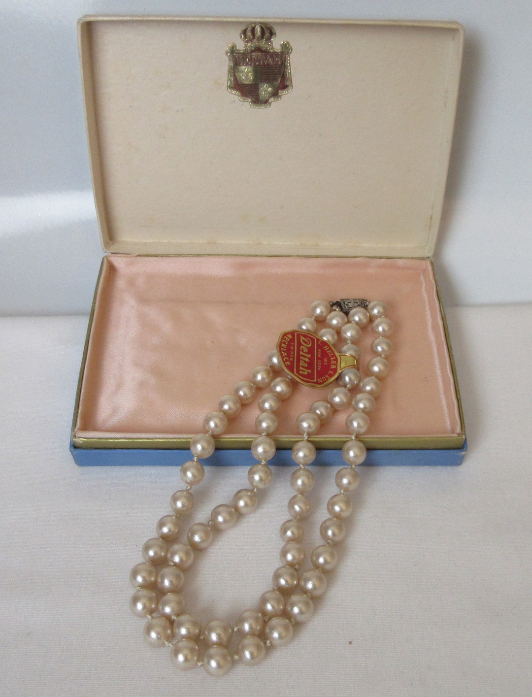 Vintage Deltah "pearls" Double Strand Knotted Necklace With Marked ...