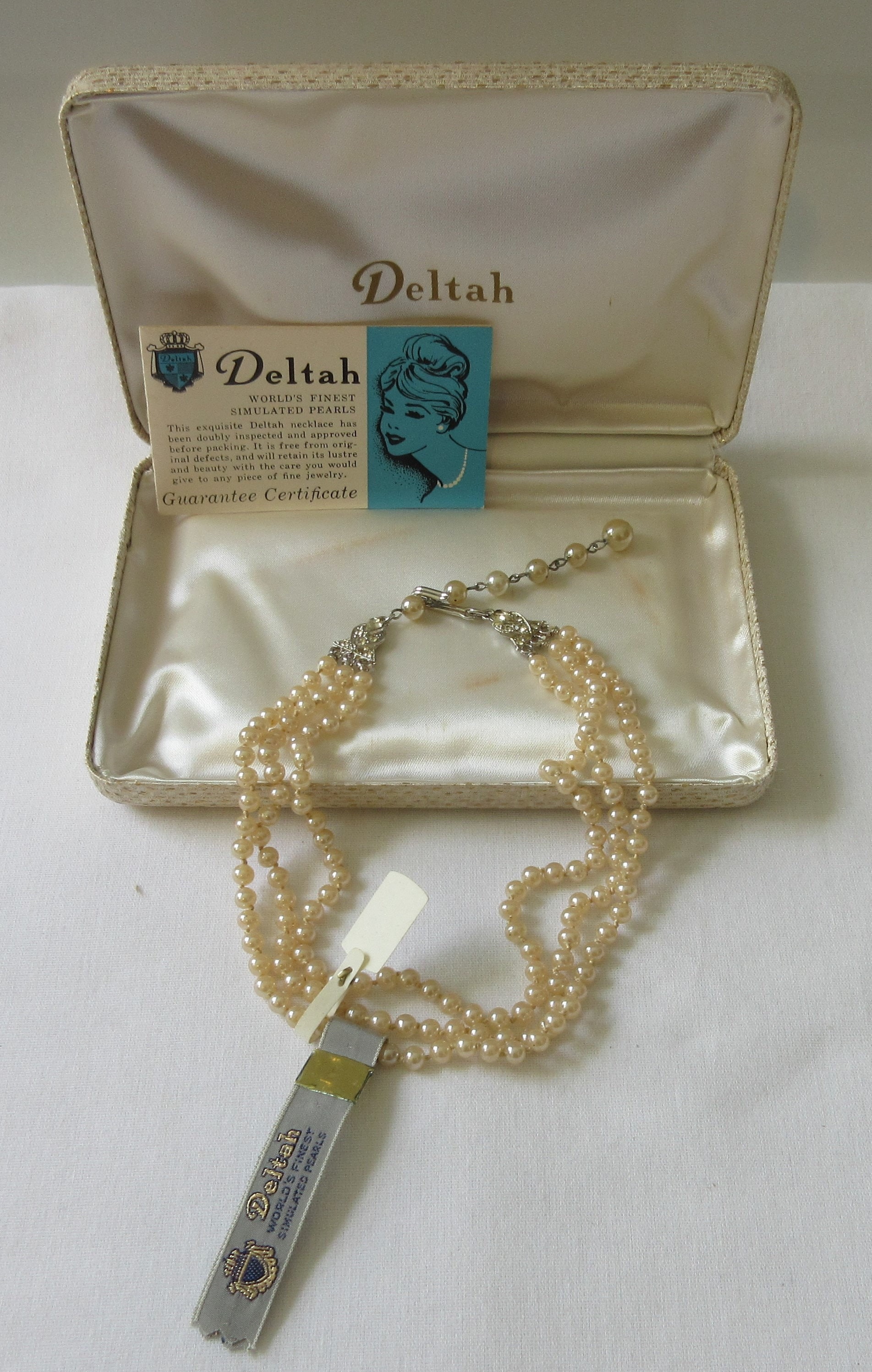 Vintage Deltah Faux Pearls Triple Strand Knotted Necklace With - Etsy